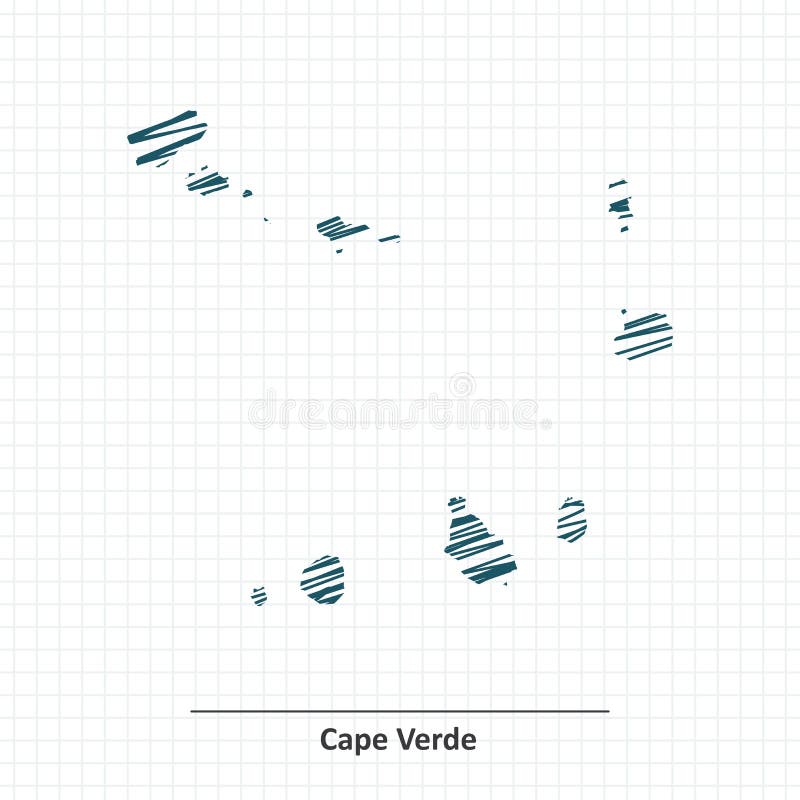 Doodle Sketch of Cape Verde Map Stock Vector - Illustration of isolated ...