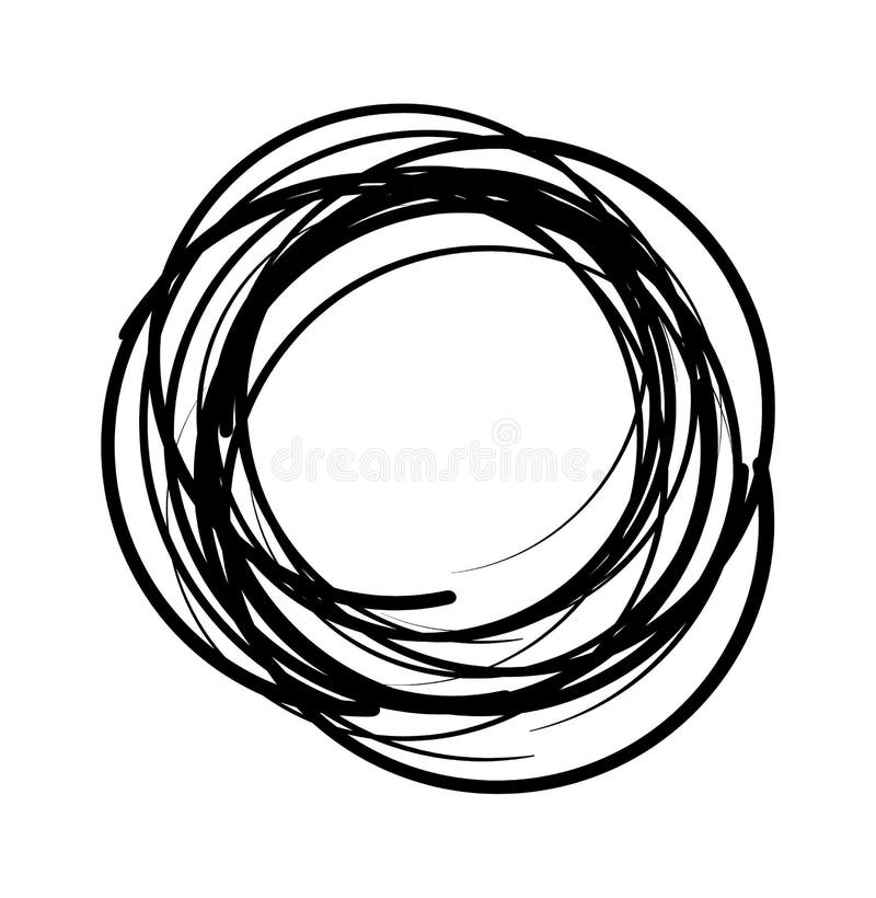 Hand Drawn Scribble Circles Set. Doodle Circular Logo Design Elements ...