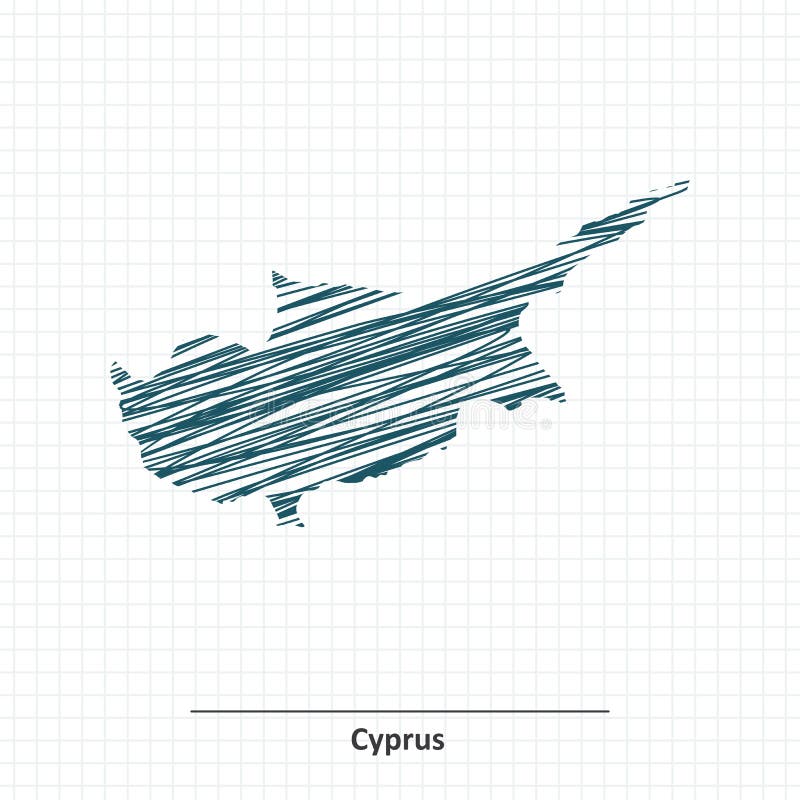 Doodle Sketch of Cyprus Map Stock Vector - Illustration of chart ...