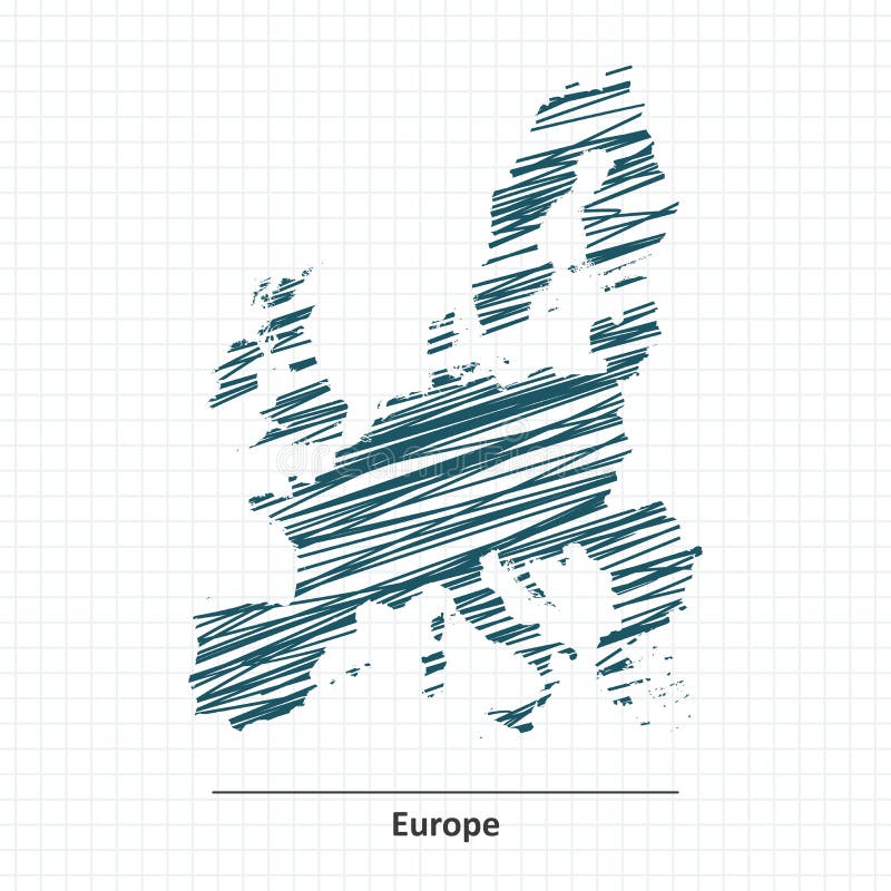 Map sketch Europe (vector) stock vector. Illustration of sketch - 7409464