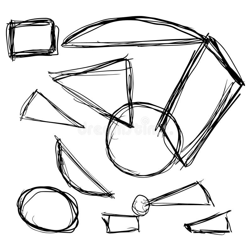 Doodle Sketch of Geometry Shape Stock Vector - Illustration of ...