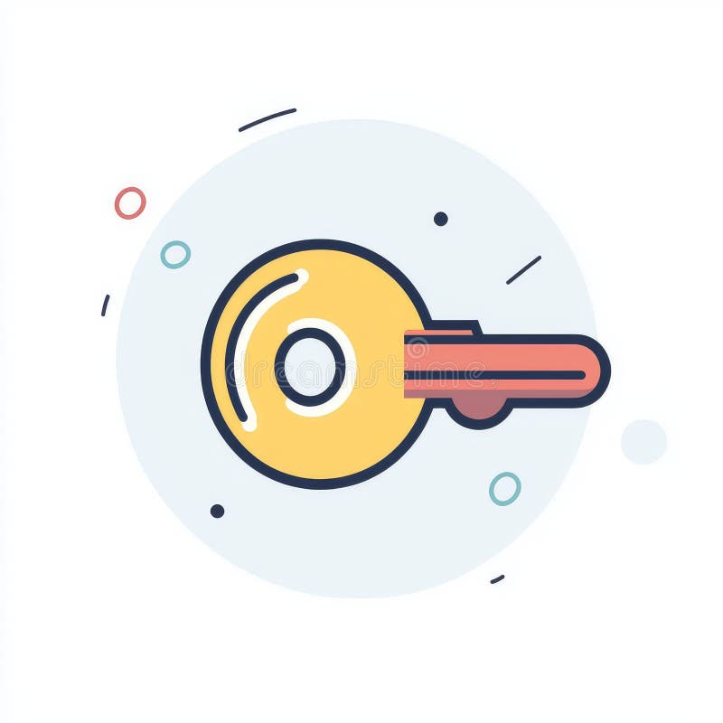 Doodle Sketch of a Key. Simple Line Drawing in a Modern Isolated ...