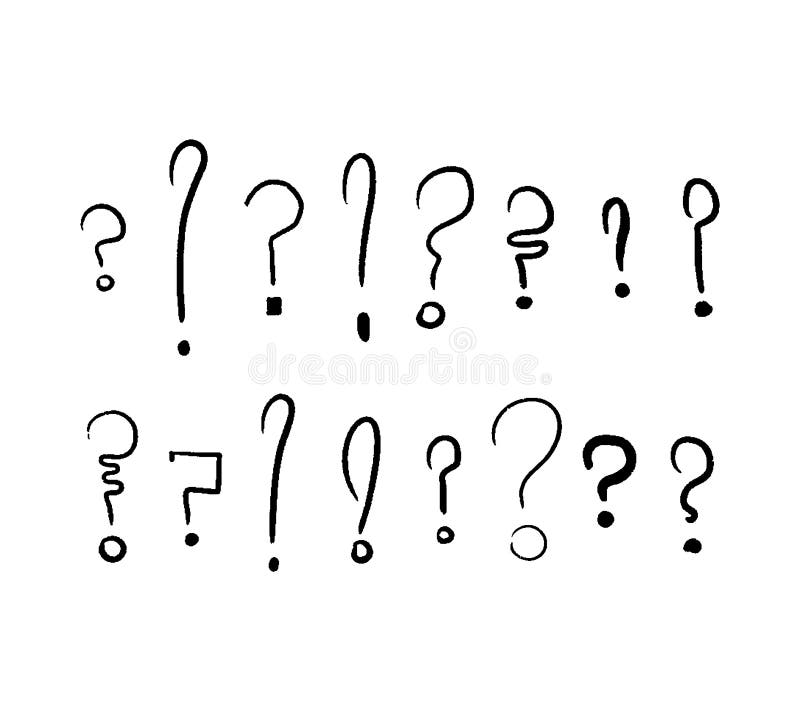 Doodle Sketch Question Marks Vector Collection Stock Vector ...
