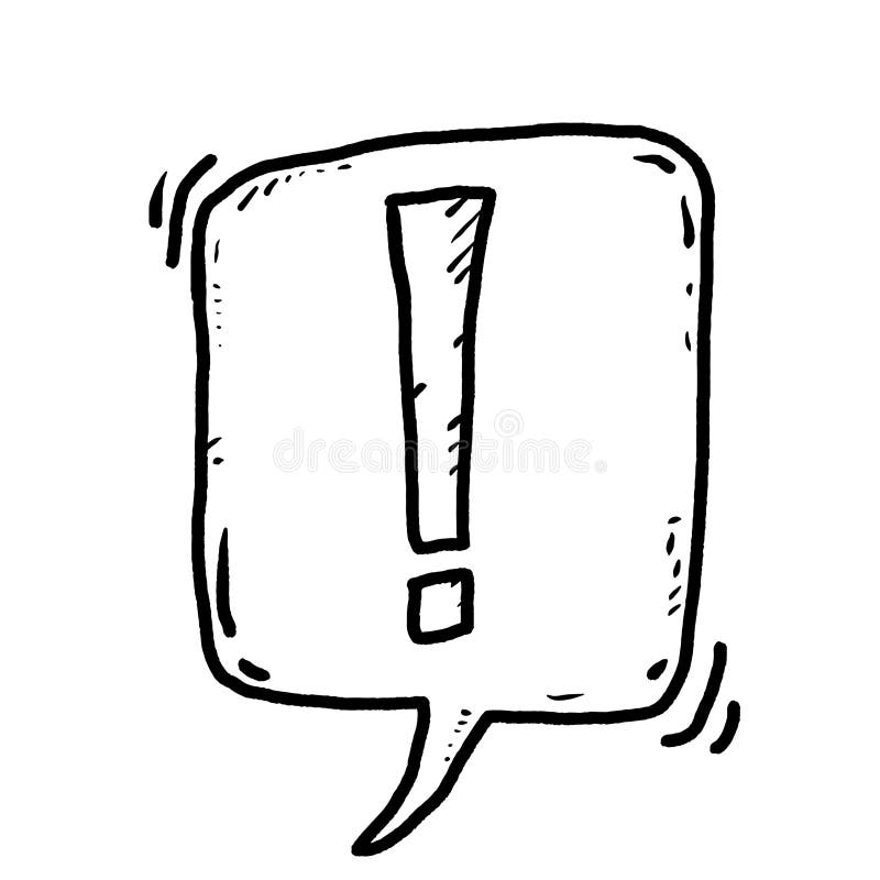 Doodle Sketch Style of Hand Drawn Exclamation Point Vector Illustration ...