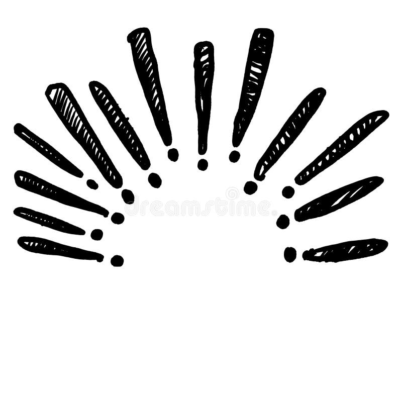 Doodle Sketch Style of Hand Drawn Exclamation Point Vector Illustration ...
