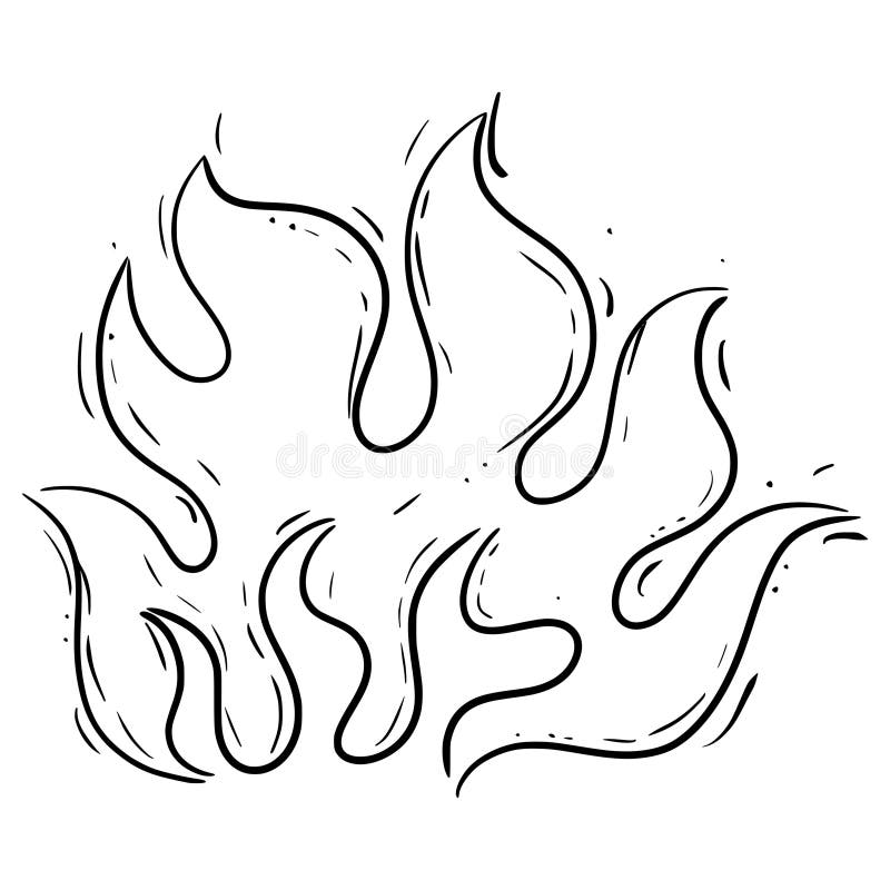 Doodle Sketch Style of Hand Drawn Fire Vector Illustration Stock ...