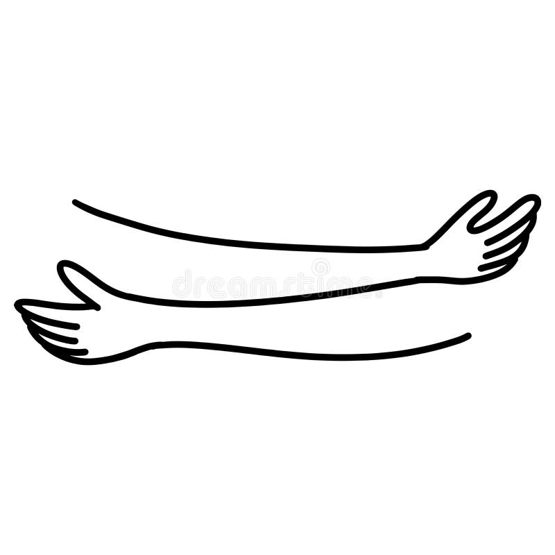 Doodle Sketch Style of Hug Gesture Vector Illustration for Concept ...