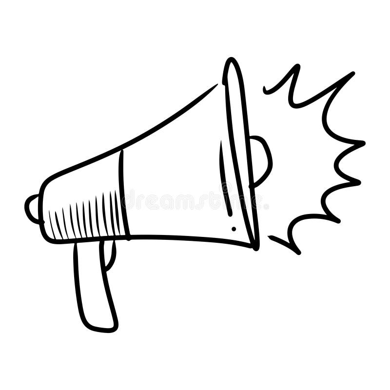 Doodle Sketch Style of Megaphone Vector Illustration for Concept Design ...