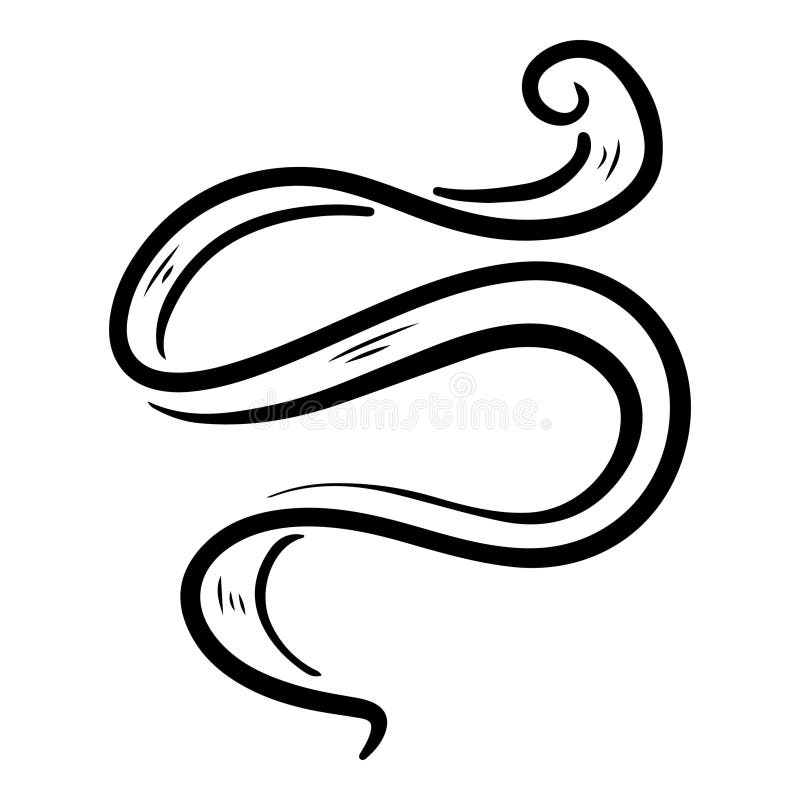Doodle Sketch Style of Smoke Symbol Drawn Illustration for Concept ...