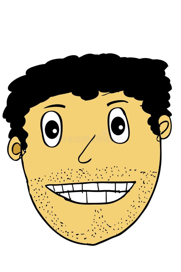 Doodle Smiling Child in a Party Cap Stock Illustration - Illustration ...