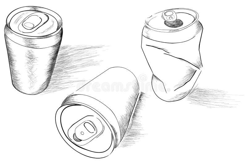 Doodle of Soft Drink Can, with Shadow, View from Top Stock Vector ...