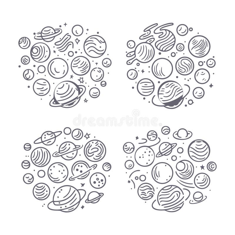 Doodle Space Hand Drawn Abstract Shape Stock Vector - Illustration of ...