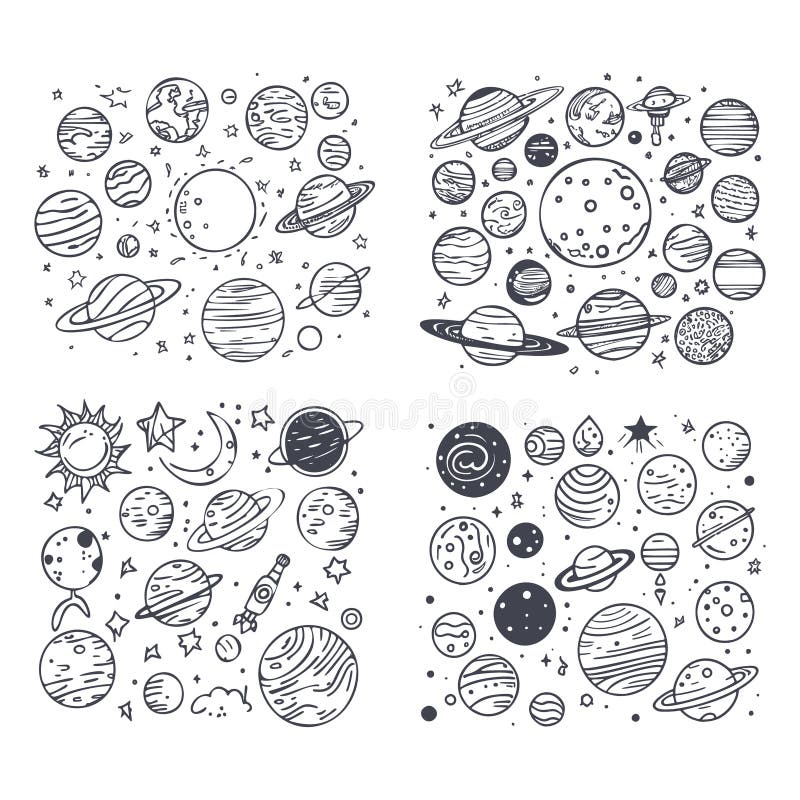Doodle Space Hand Drawn Abstract Shape Stock Vector - Illustration of ...
