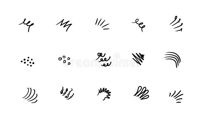 Doodle Sparkle Ray Elements. Hand Drawn Pop Surprise Line Frame for ...