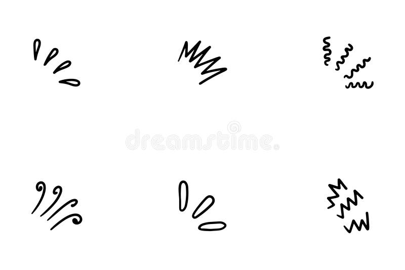 Doodle Sparkle Ray Elements. Hand Drawn Pop Surprise Line Frame for ...