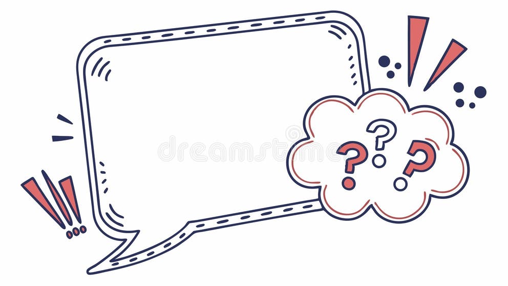 A Doodle of a Speech Bubble with Question Marks, a Communication ...