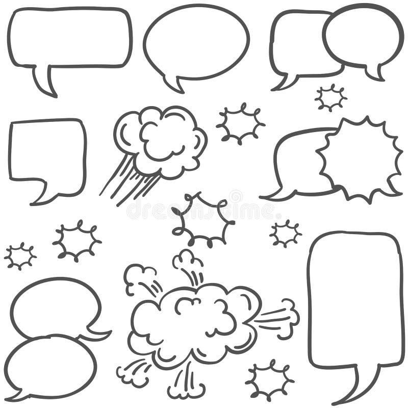 Doodle of Speech Bubble Style Hand Draw Stock Vector - Illustration of ...