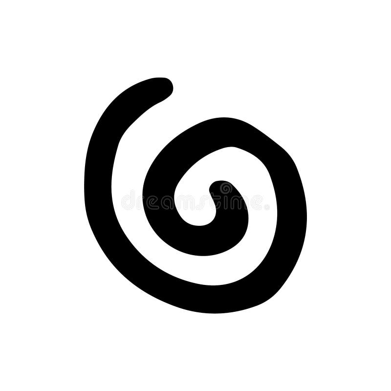 Doodle Spiral and Swirl Motion Elements, Black Isolated Objects. Vector ...