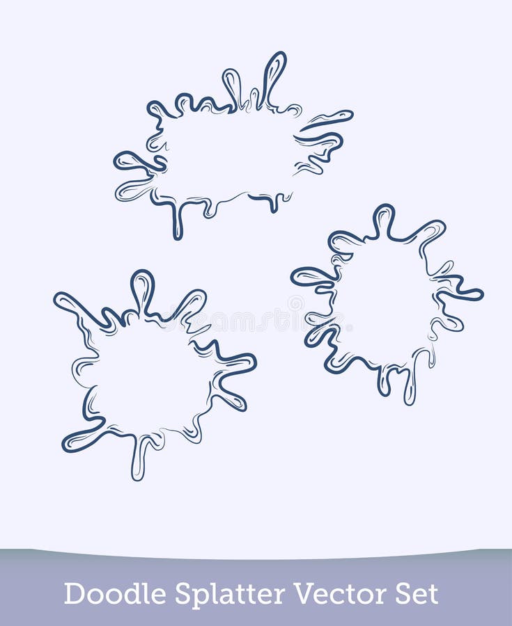 Doodle Splash Frame Set Isolated on White Background. Vector Stock ...