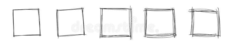 Doodle Square Frame Hand Drawing Border Pencil Sketch Border Scribble ...