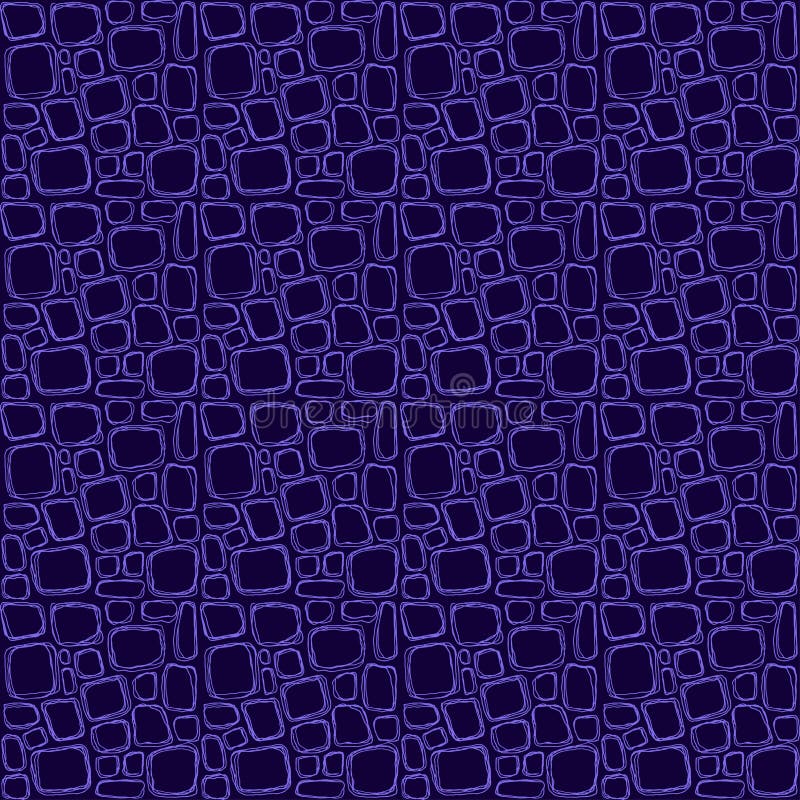 Doodle Square Seamless Blue Pattern. Vector Illustration. Stock Vector ...