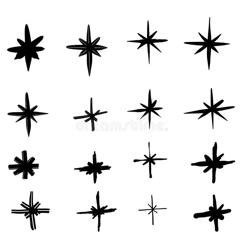 Doodle Star. Hand-drawn Flash Effect Stock Vector - Illustration of ...