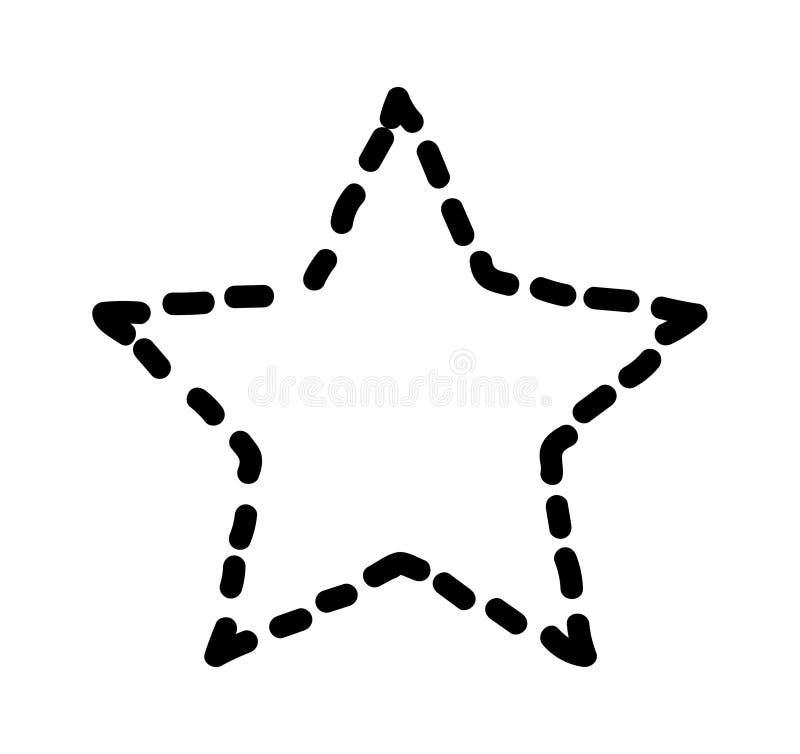 Doodle Star. Hand Drawn Scribble Sketch Icon. Grunge Line Handdrawn ...