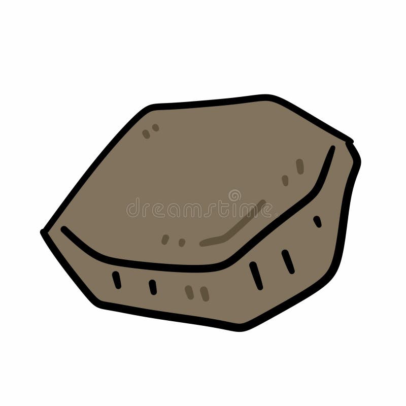 Doodle Stone Cartoon Icon, Illustration Stock Illustration ...