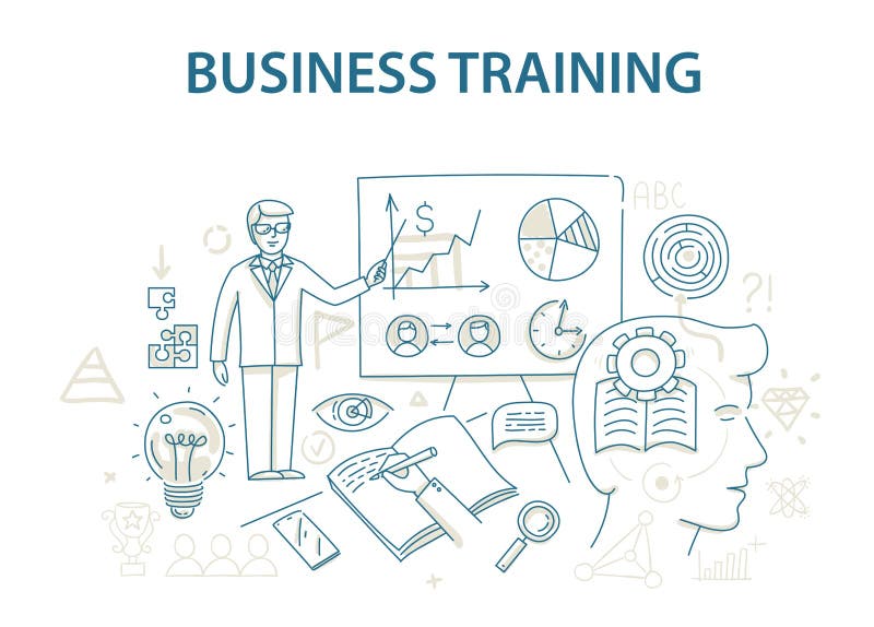 Doodle Style Design Concept of Business Training and Learning. Stock ...