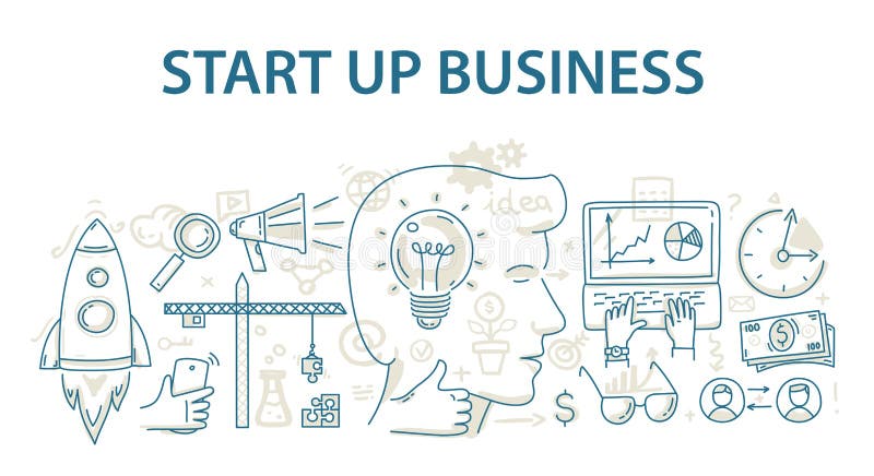 Doodle Style Design Concept of Start Up Business. Stock Vector ...