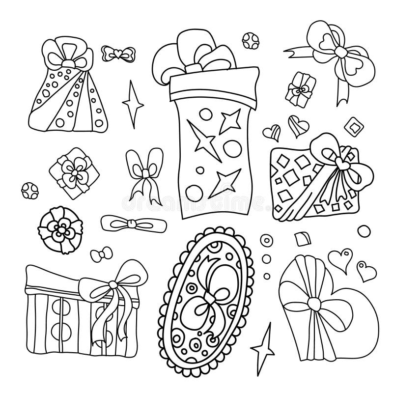 Doodle Style Gifts Set. Vector Illustration for Design Stock Vector ...