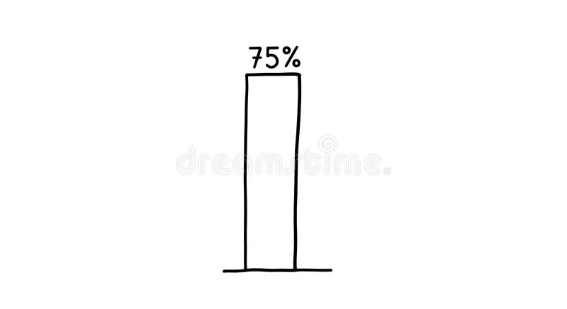 Doodle Style Graph Representing Seventy-Five Percent Completion Stage ...