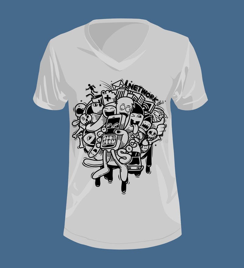 Doodle Style and Graphics for T-shirt. Stock Vector - Illustration of ...
