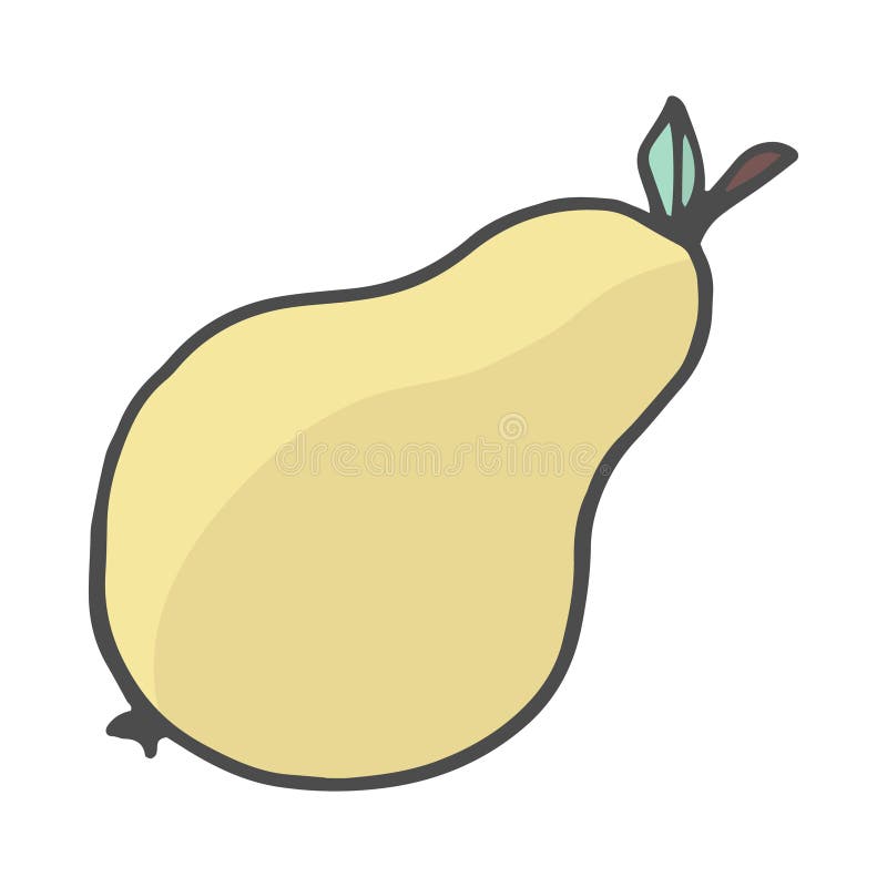 Doodle Style Pear Illustration. Hand Drawn Color Vector Illustration ...