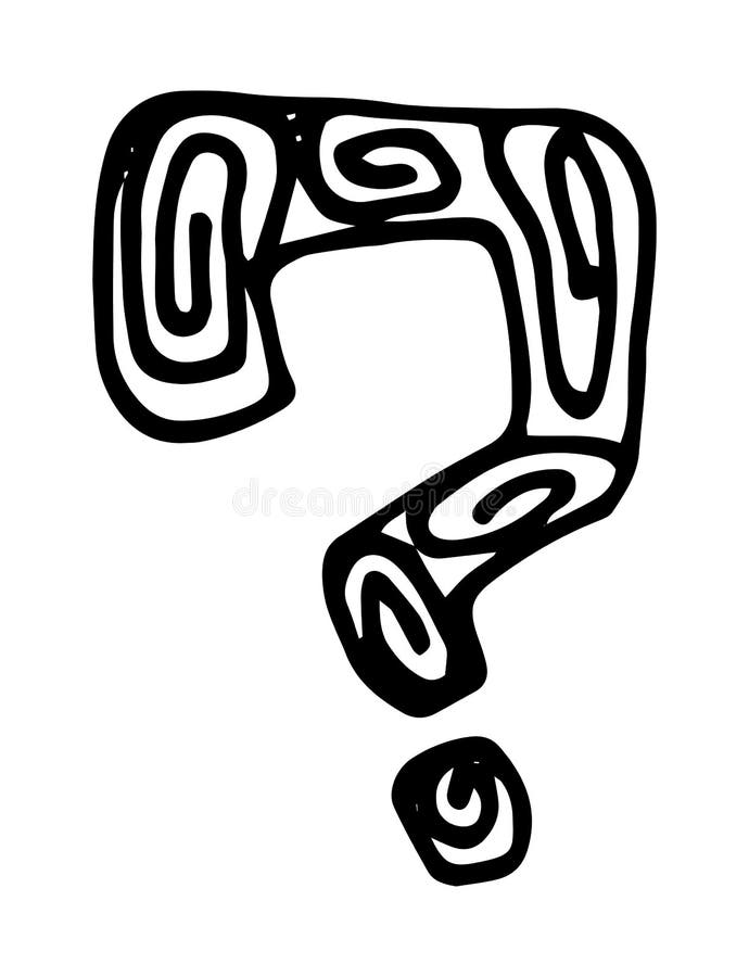 A Doodle-style Question Mark. Hand-drawn Doodle-style Question Mark ...