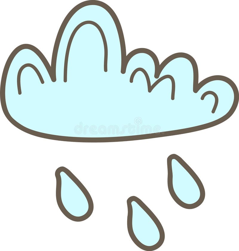 Doodle Style Rainy Cloud Drawing Stock Vector - Illustration of symbol ...