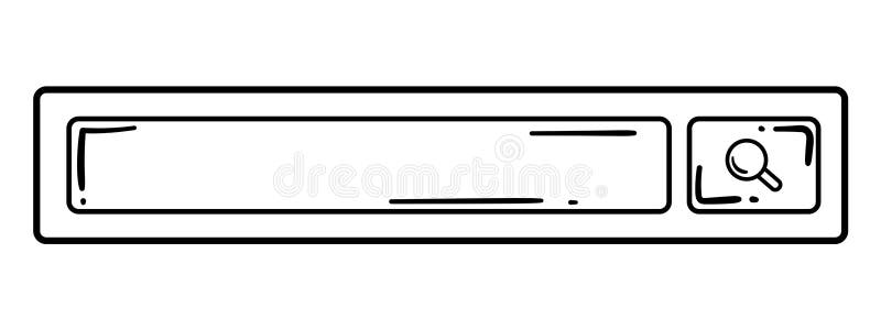 Doodle Style Search Bar with a Black and White Research Rectangle Frame ...