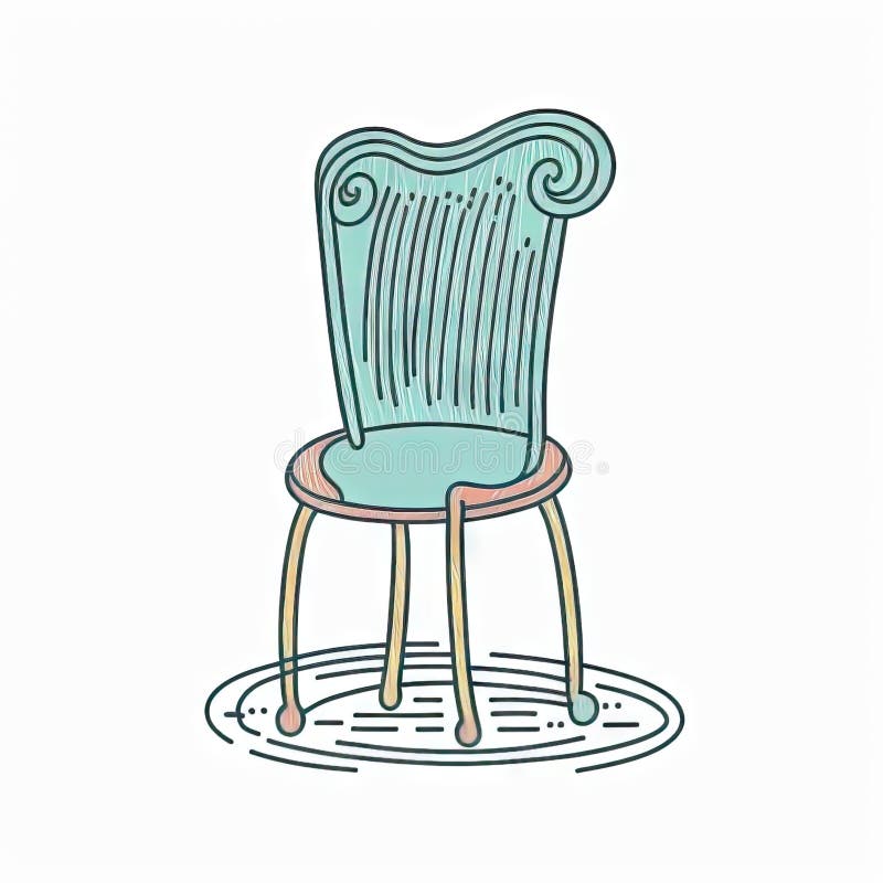 Doodle Style Simple Colored Hygge Chair Doodle Element Stock ...