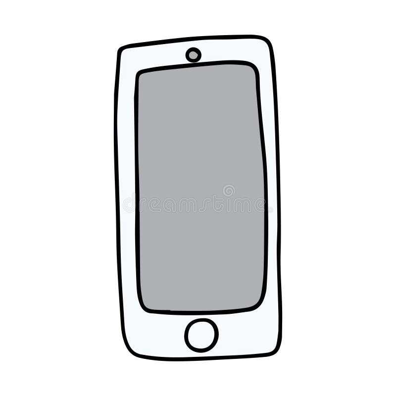 Doodle Style Smartphone. the Phone is Drawn by Hand and Isolated on ...