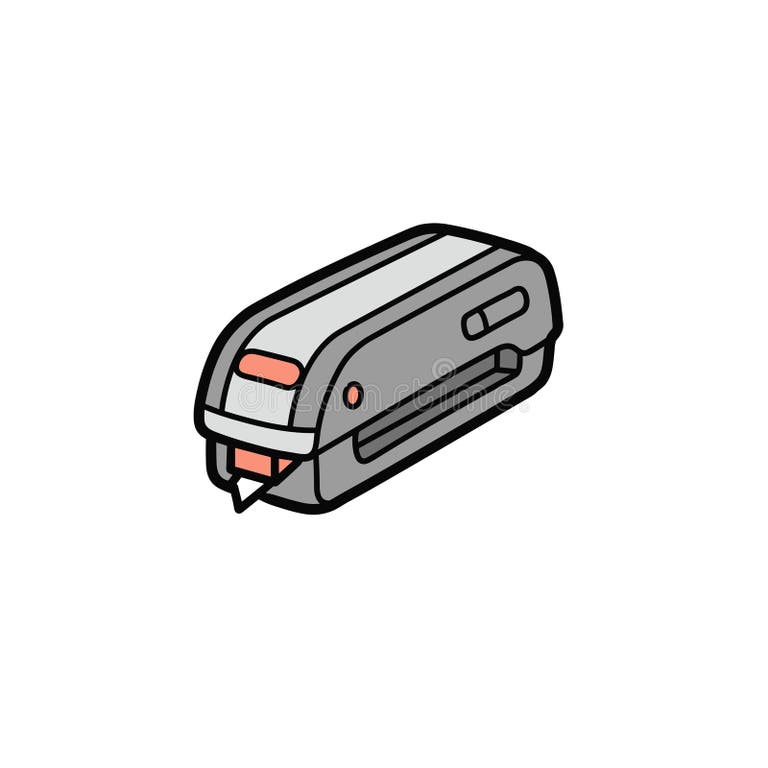 Doodle Style Staple Remover in Grey and Orange Stock Illustration ...