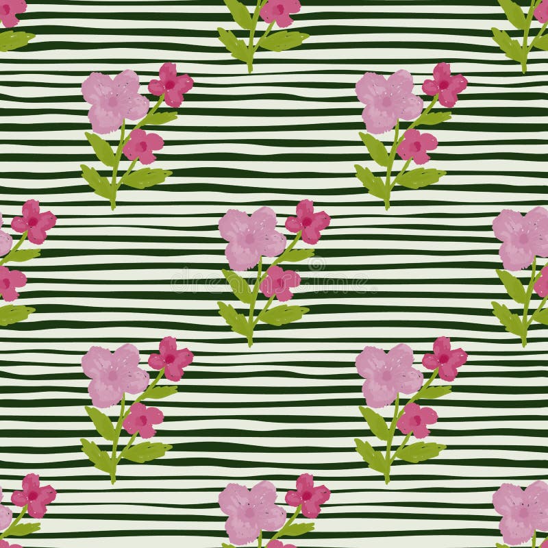 Doodle Stylized Flowers Seamless Pattern. Decorative Naive Botanical ...