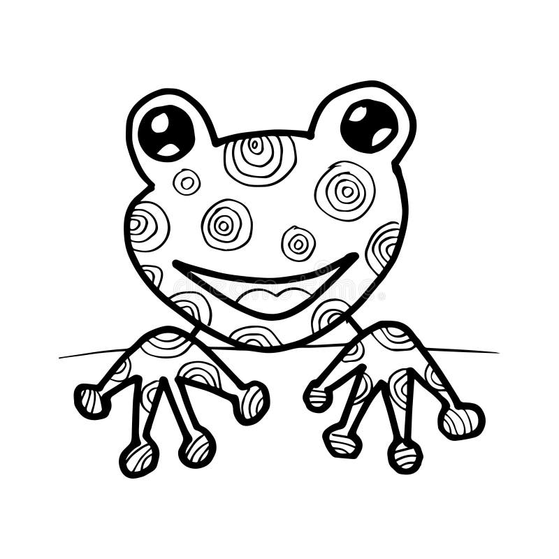 Doodle stylized frog stock vector. Illustration of card - 139985823