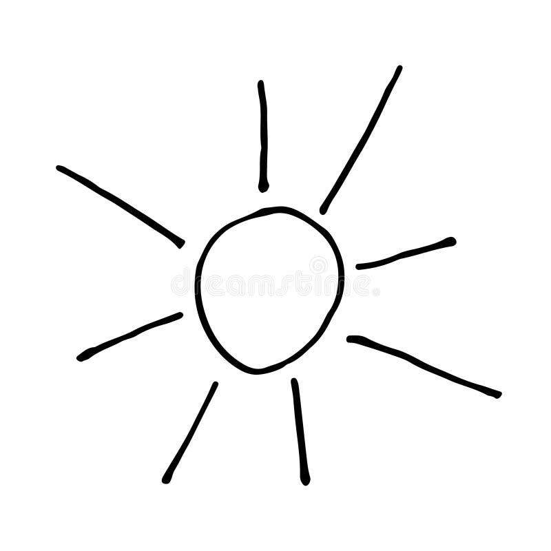 Doodle Sun Hand Drawing Icon Vector Illustration Stock Illustration ...
