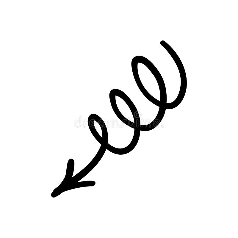 Doodle Swirling Arrow. Hand Drawn Vector Illustration Stock ...
