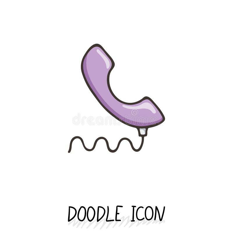 Doodle Telephone Icon. Phone Pictogram Stock Illustration ...