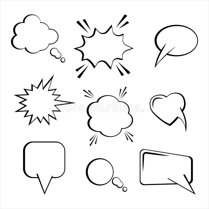 Doodle Text Balloon Collection Stock Stock Vector - Illustration of ...