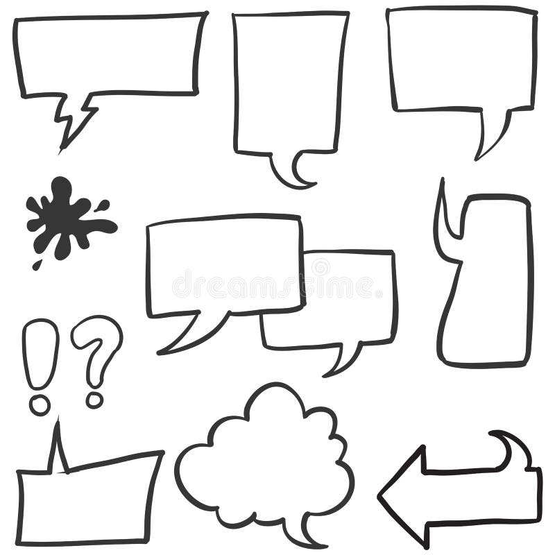 Doodle of Text Balloon Colllection Stock Vector - Illustration of ...