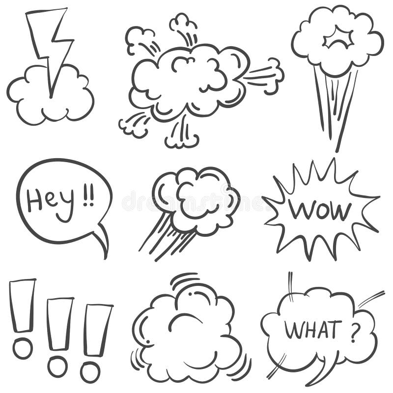 Doodle of Text Balloon Hand Draw Style Stock Vector - Illustration of ...