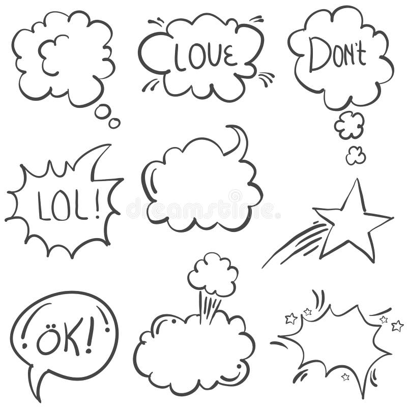 Doodle of Text Balloon Hand Draw Style Stock Vector - Illustration of ...