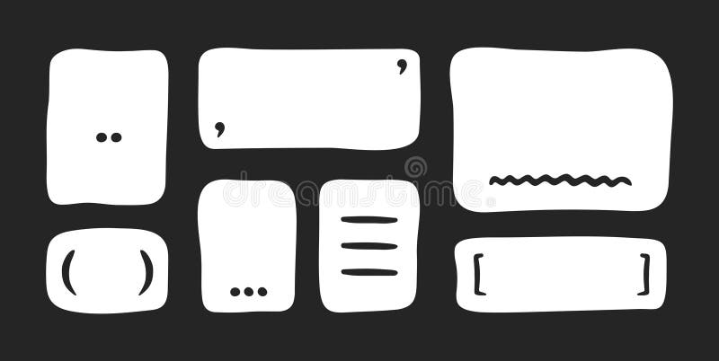 Doodle Text Box. Hand Drawn Bubble Shapes and Frames Kids Text Shape ...
